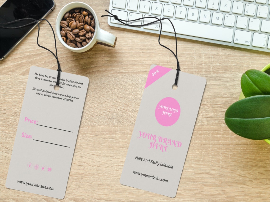 Printable Hang Tag Template, Instant Download, Product Tag for Small ...