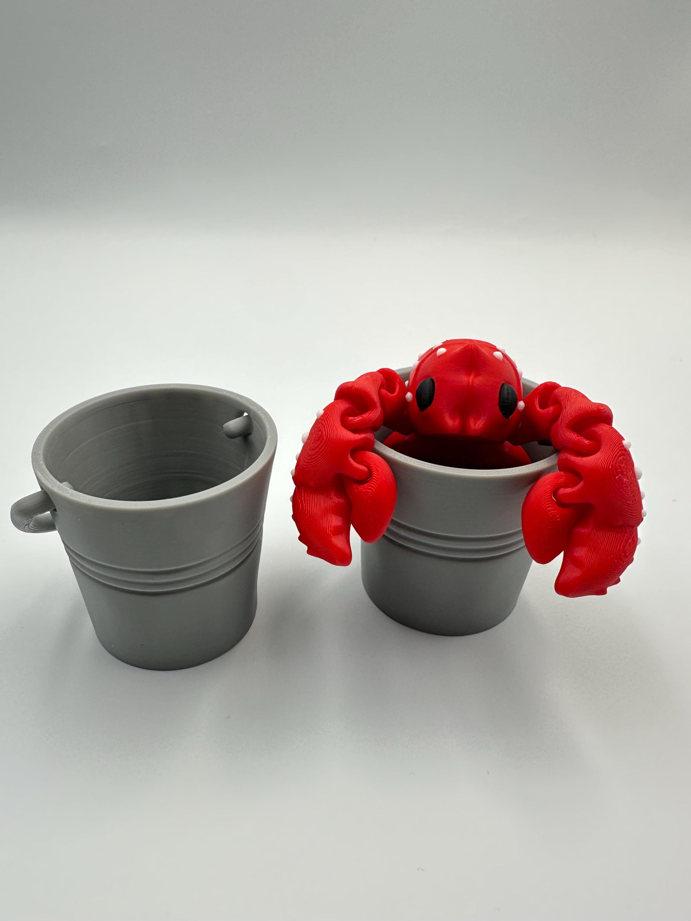 Mini Lobster With Bucket | Articulating Fidget Toy | 3D Printed PLA ...