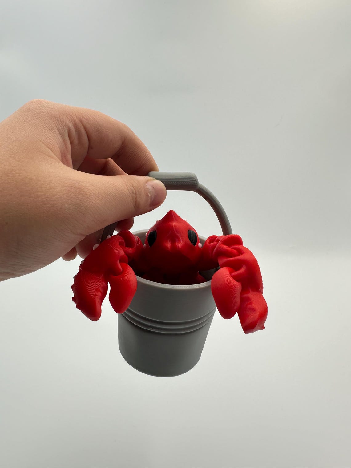 Mini Lobster With Bucket | Articulating Fidget Toy | 3D Printed PLA ...
