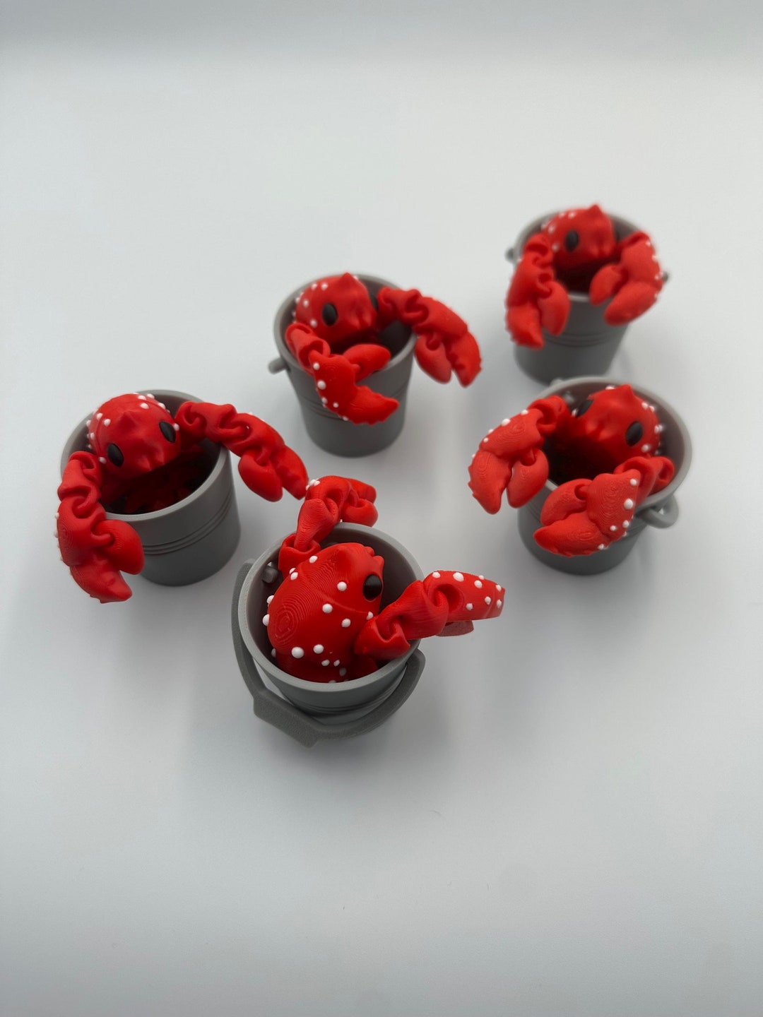 Mini Lobster With Bucket | Articulating Fidget Toy | 3D Printed PLA ...