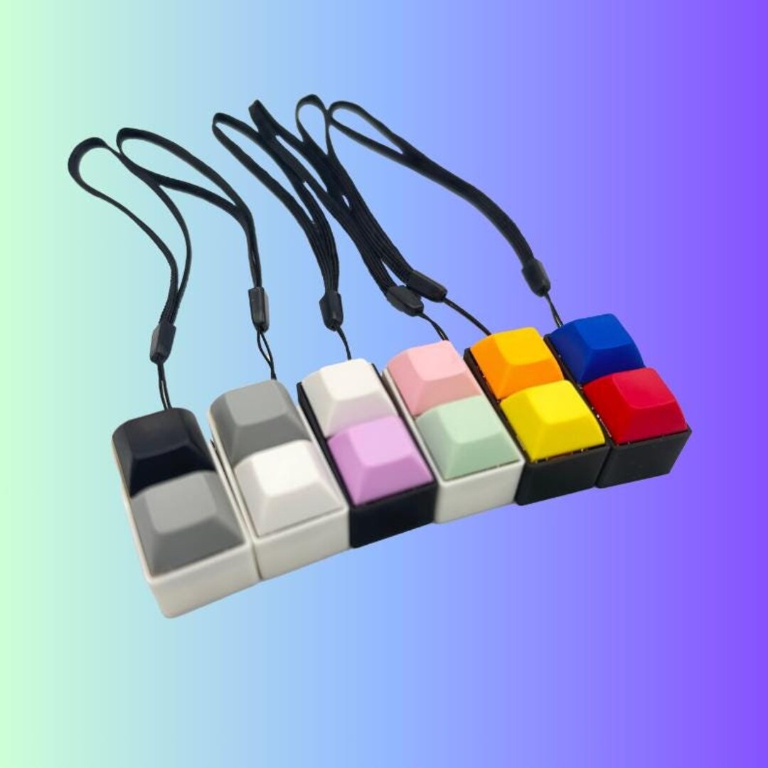 Custom Keyboard Fidget | 2-key Clicker Toy W/ Strap | Mechanical ...