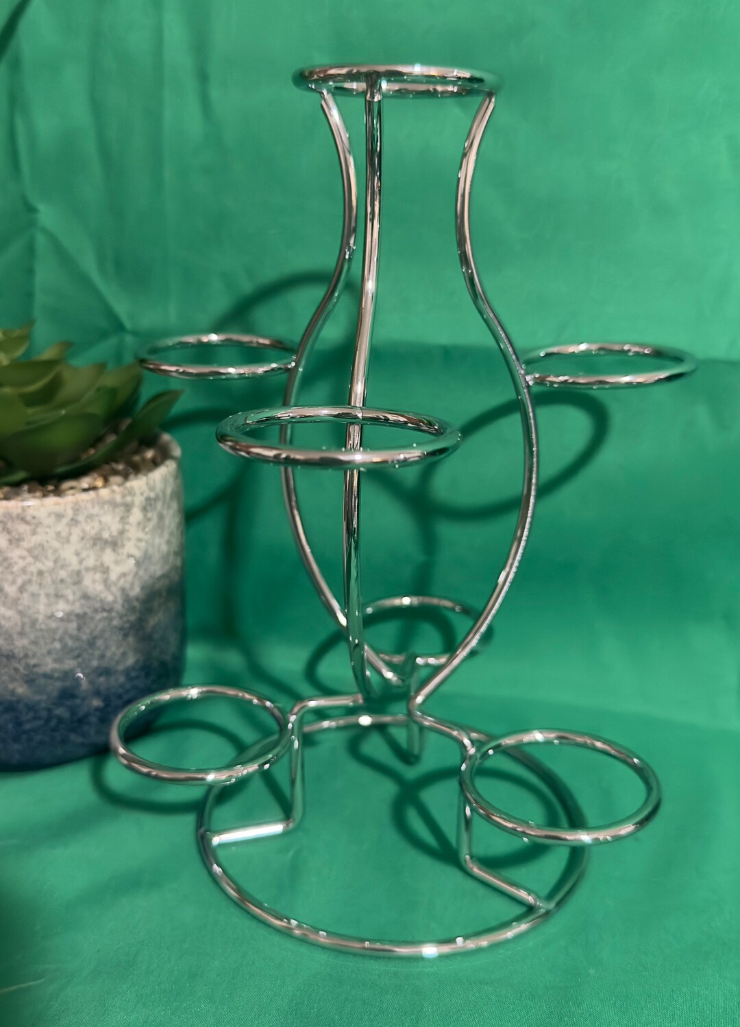 New Shape Silver Seven Sphere Display Stand, 7 Sphere Holder, Egg ...