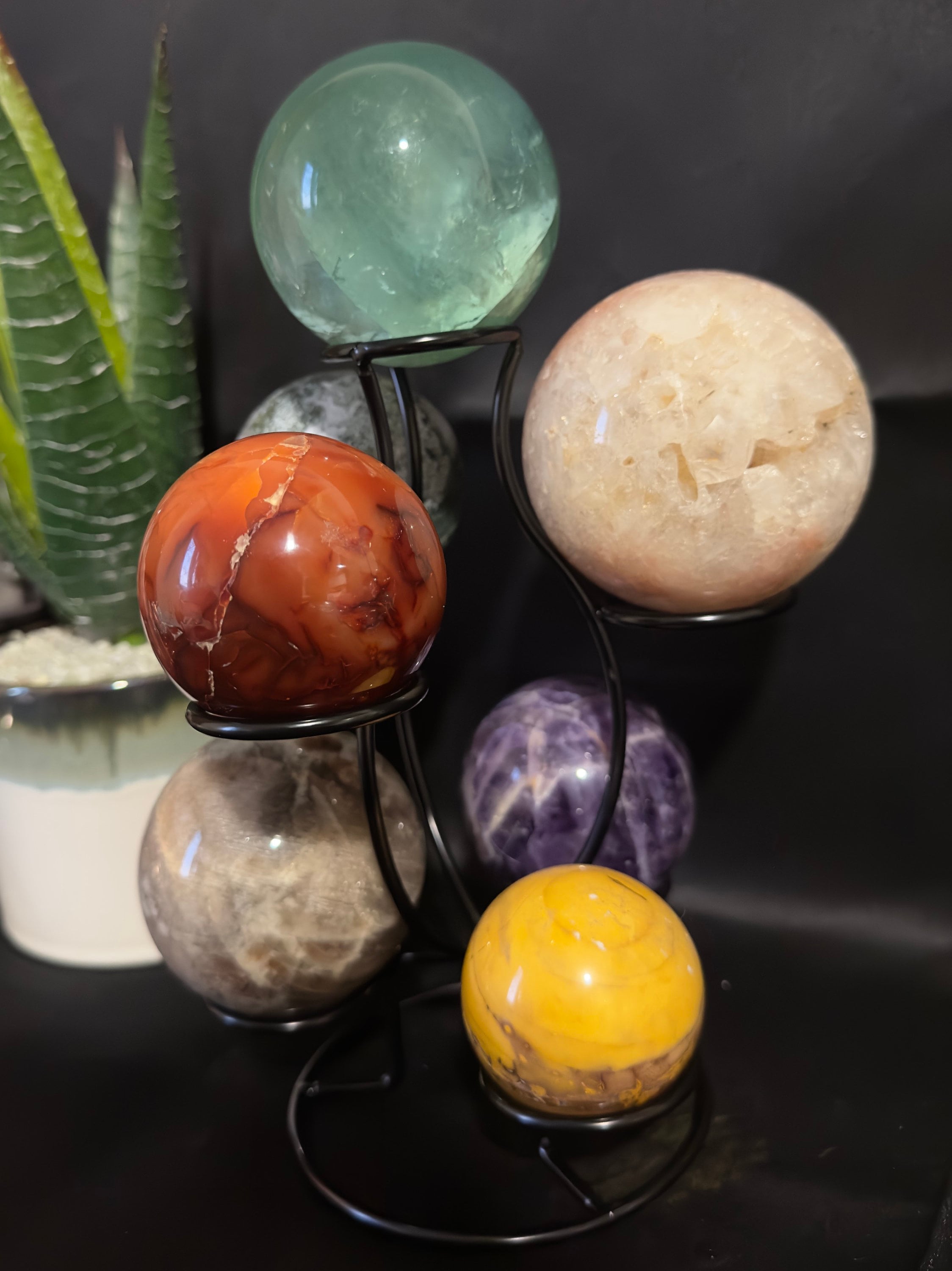 New Shape Black Seven Sphere Display Stand 7 Sphere Holder - Etsy