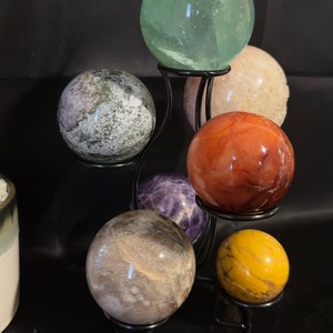 New Shape!! Black Seven Sphere Display Stand, 7 Sphere Holder, Egg ...