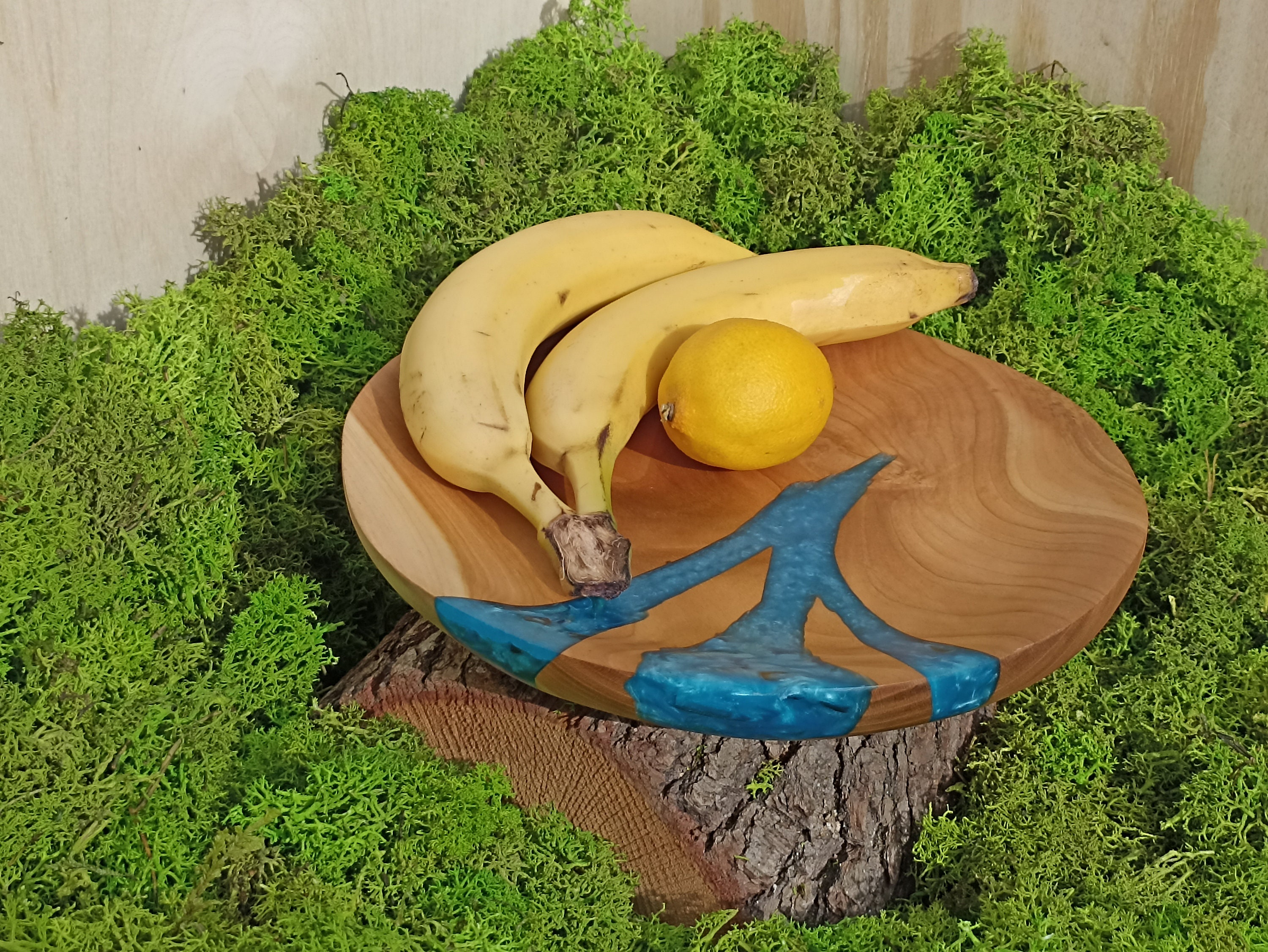 Wooden Epoxy Plate Cherry Wood With Resin Resin Plate Handmade Resin ...