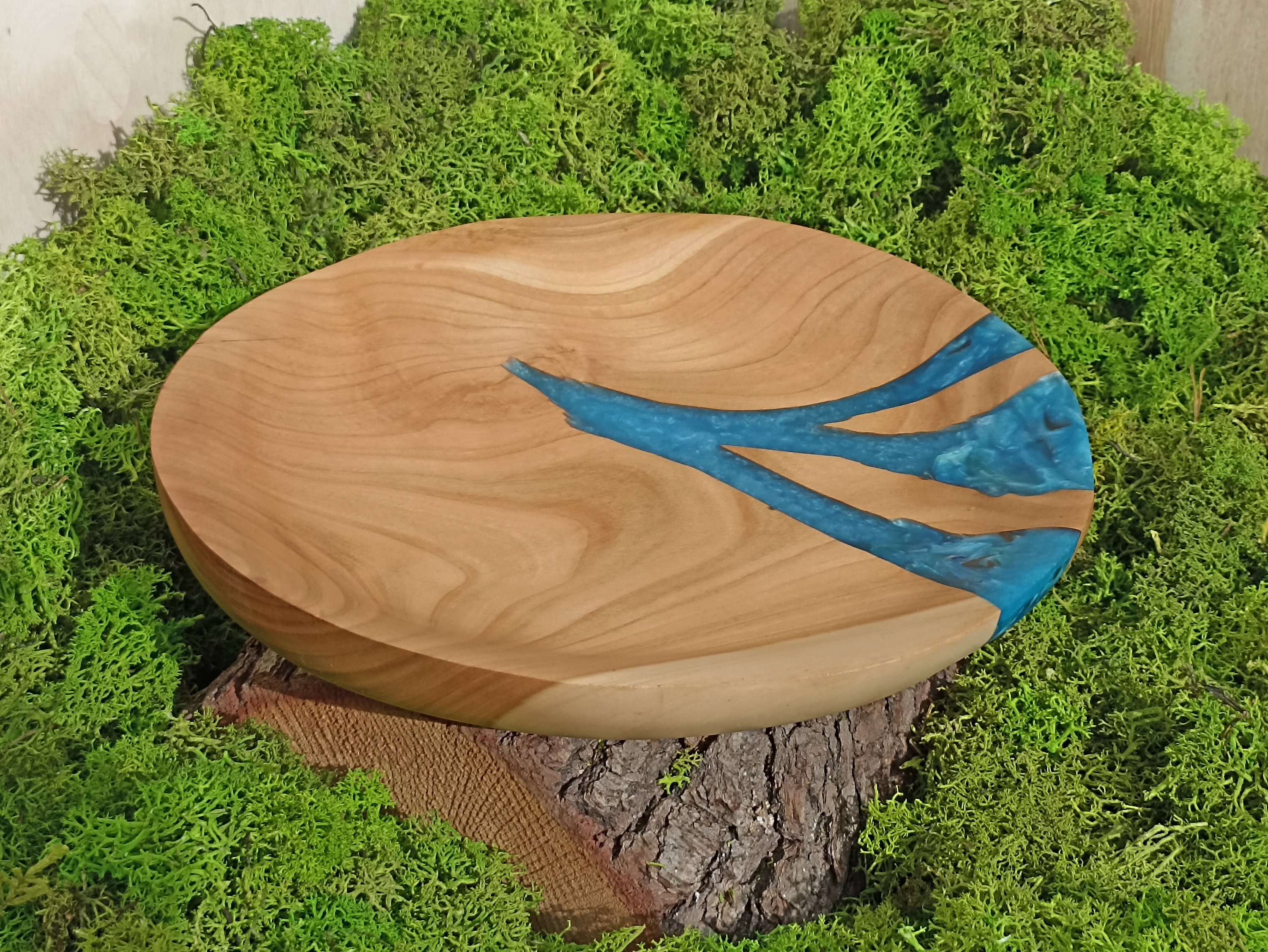 Wooden Epoxy Plate | Cherry Wood With Resin | Resin Plate | Handmade ...