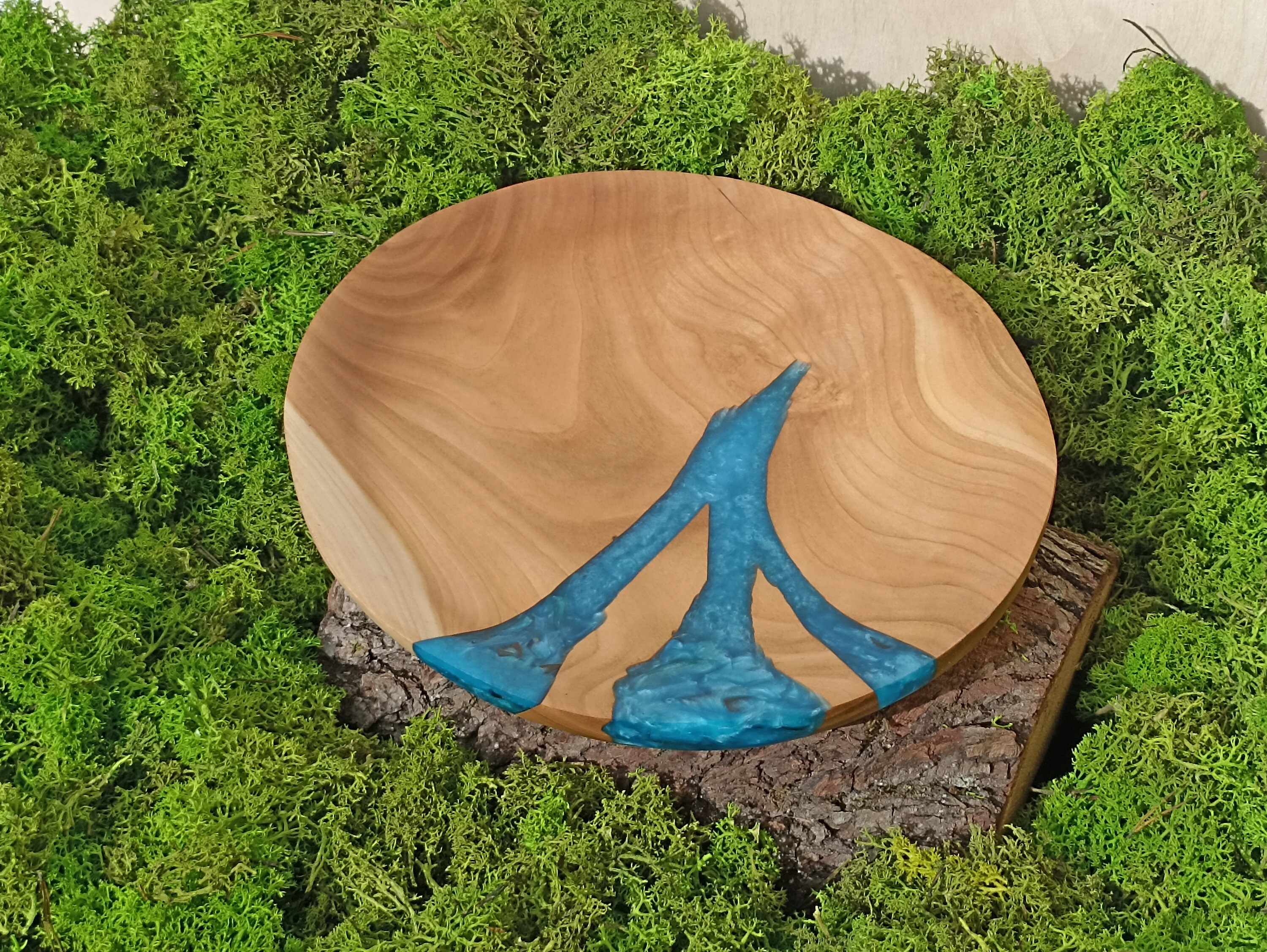 Wooden Epoxy Plate | Cherry Wood With Resin | Resin Plate | Handmade ...