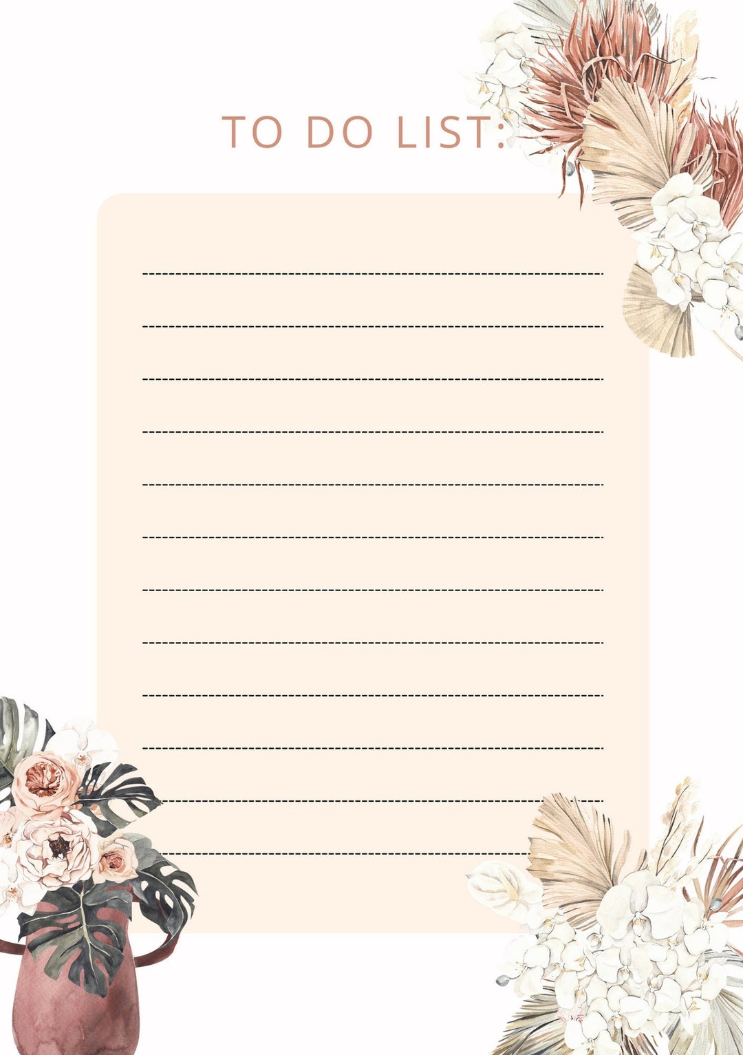 Printable Floral Design to Do List - Etsy