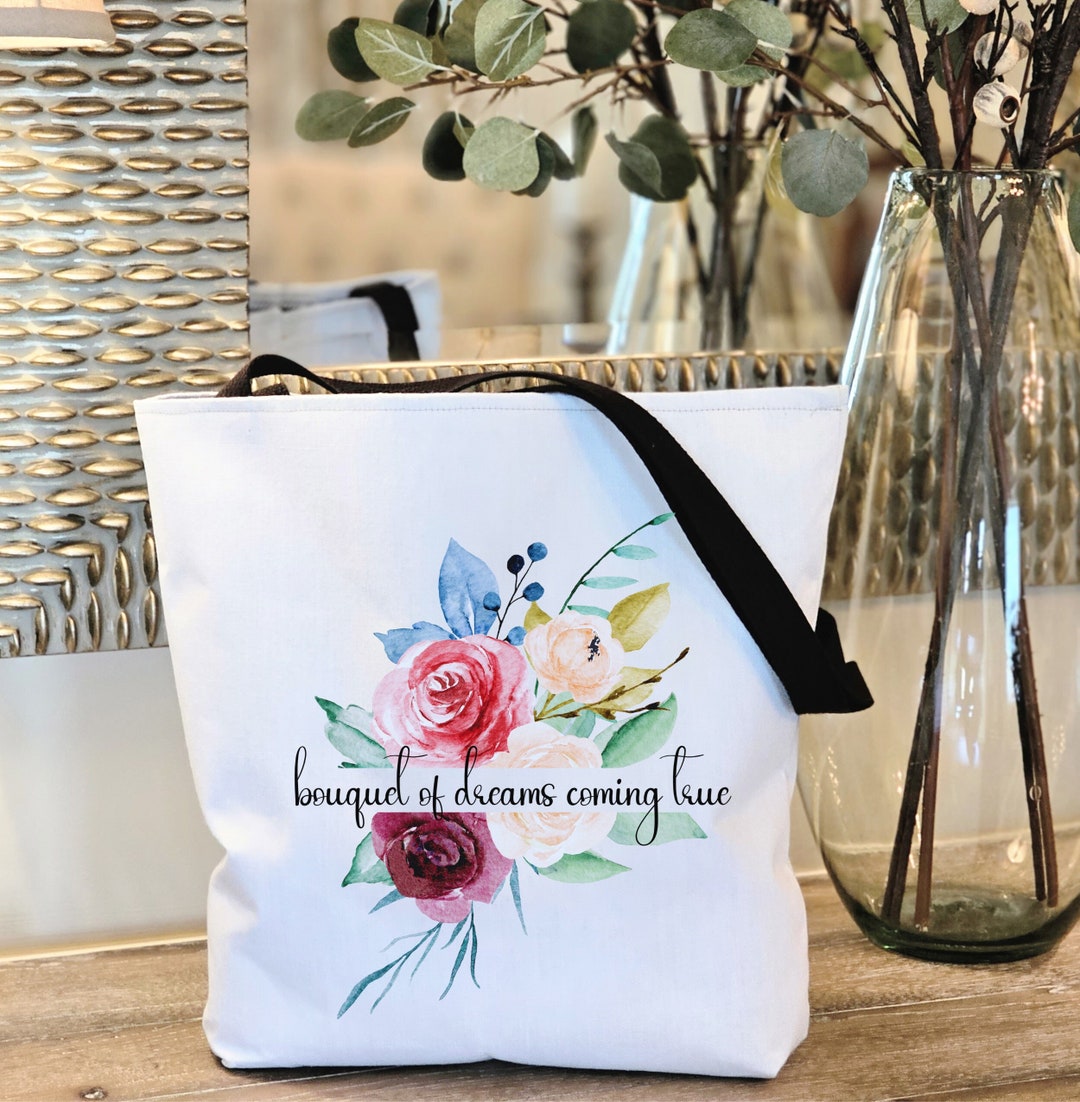 Aesthetic Floral Tote, Botanical Flower Bouquet 4 Tote, Appreciation ...