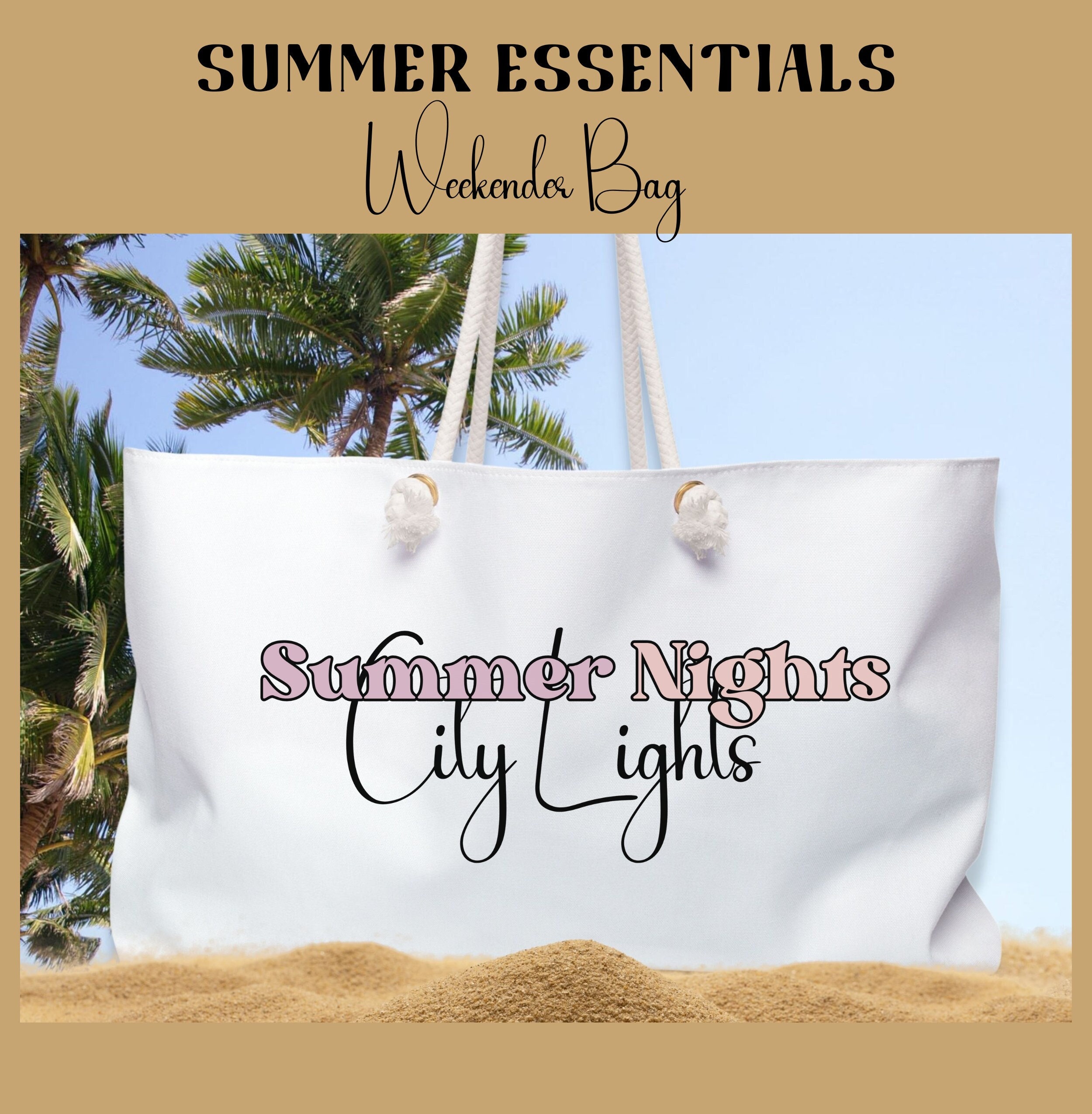 Summer Weekender Bag, Weekender Beach Bag, Weekender Travel Tote Bag ...
