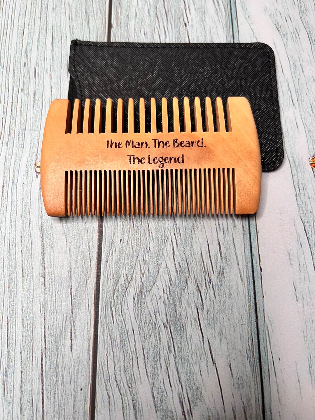 Customized Wood Beard Comb Personalized Grooming Tool Engraved Beard ...