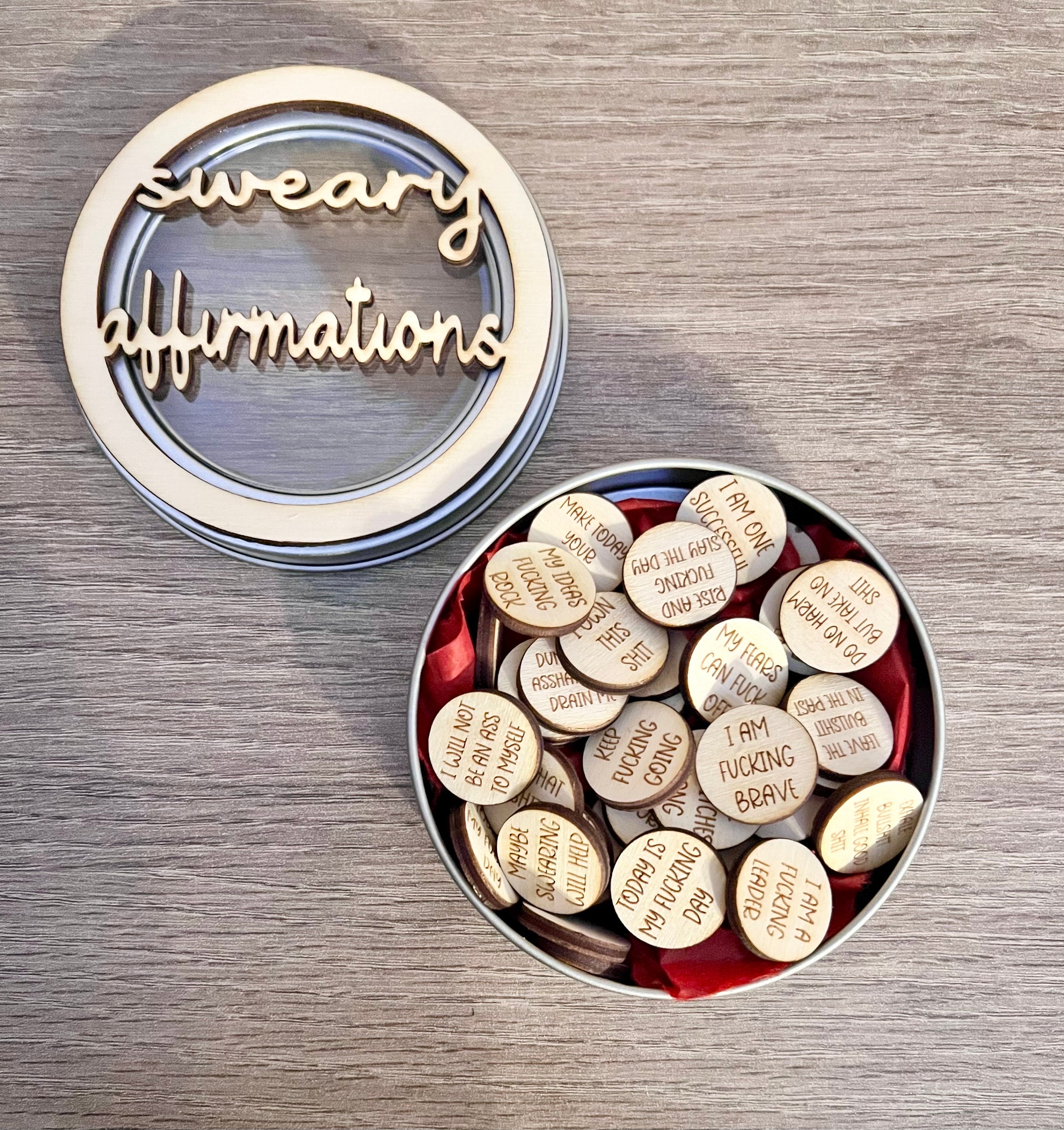 Sassy Swear Word Affirmation Tokens, Sweary Affirmations, Sweary ...