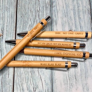 Custom Engraved Bamboo Pens - Personalized Pen - Realtor Gift - Lender ...