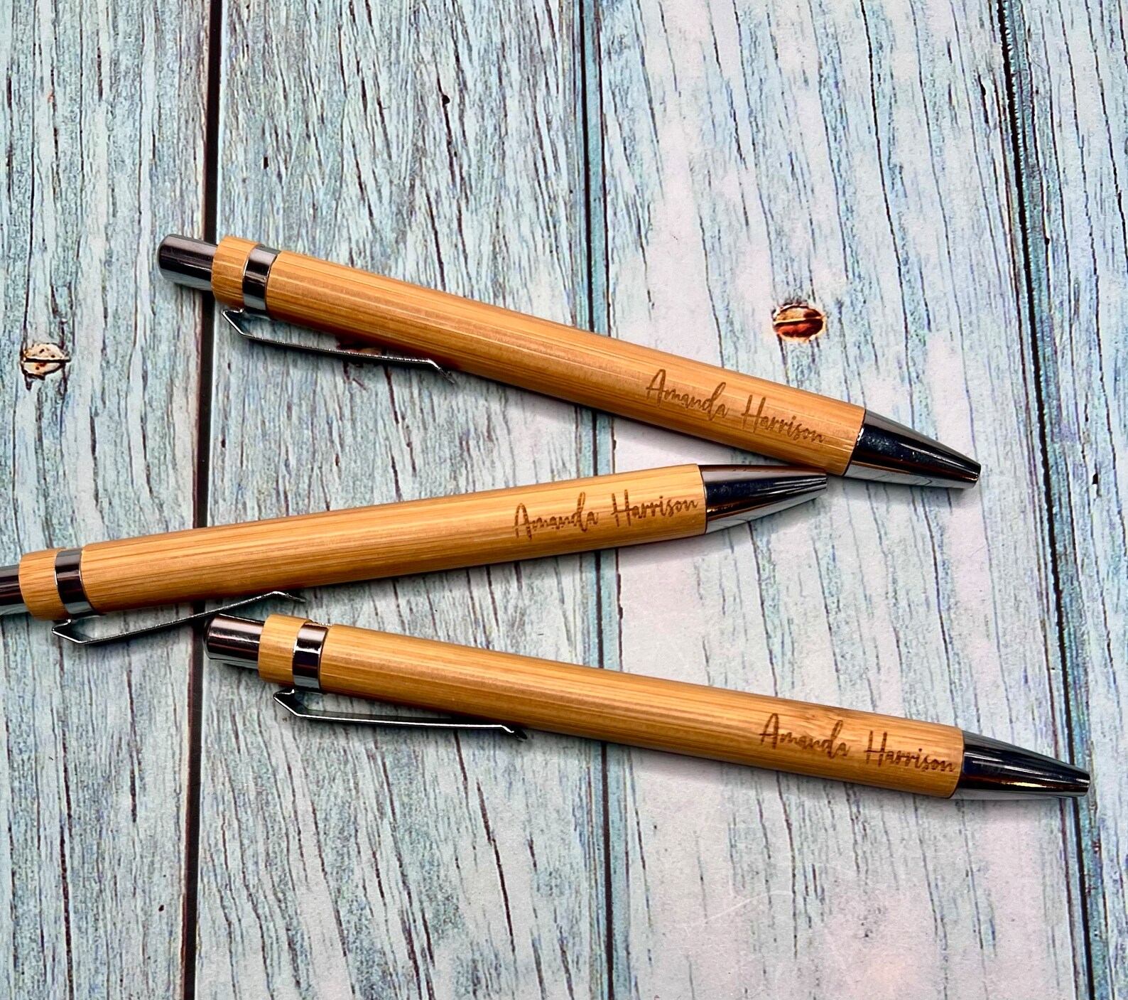 Custom Engraved Bamboo Pens Personalized Pen Realtor Gift Lender Gifts Gift for Dad Graduation ...