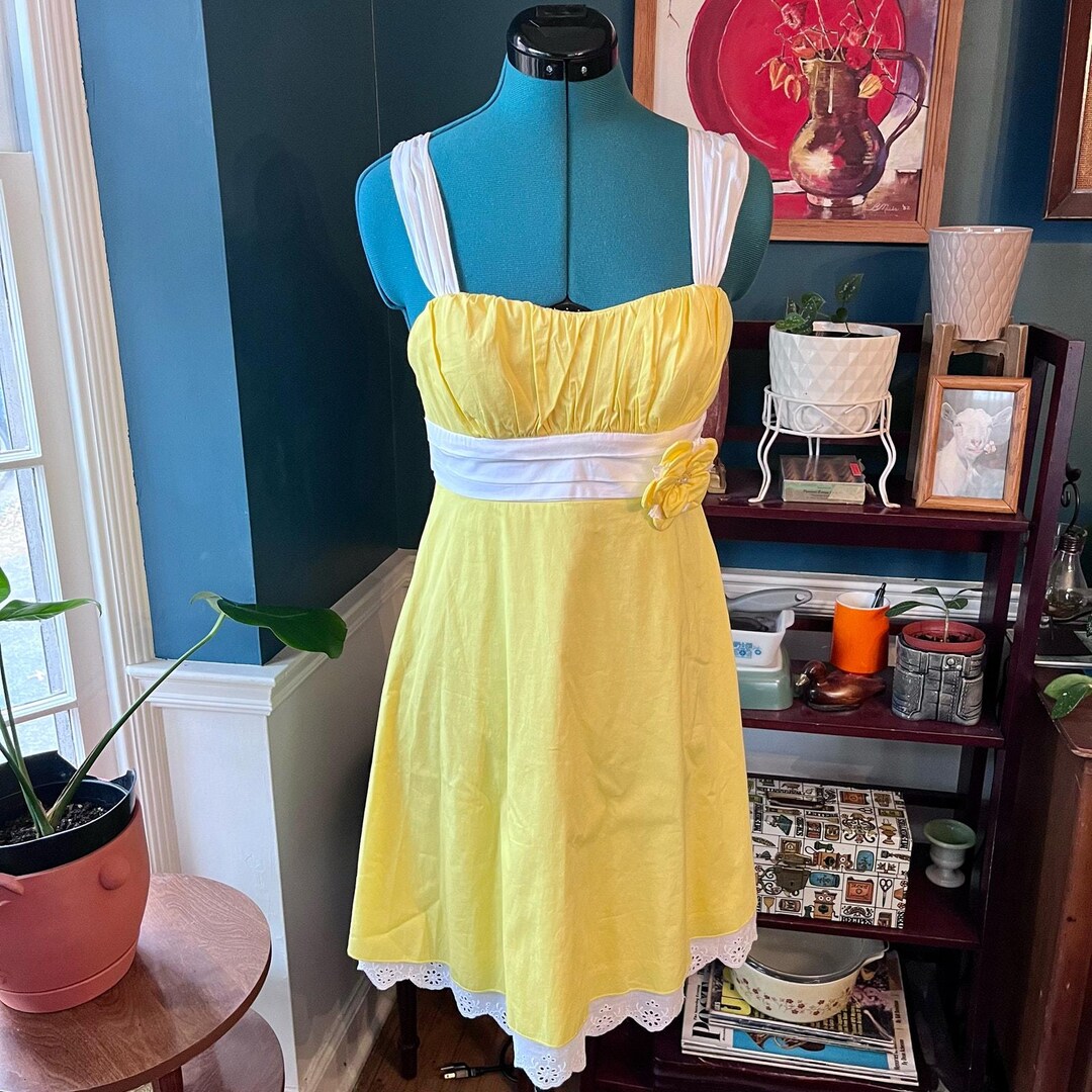 Vintage 90s/y2k My Michelle Yellow Sundress - Etsy