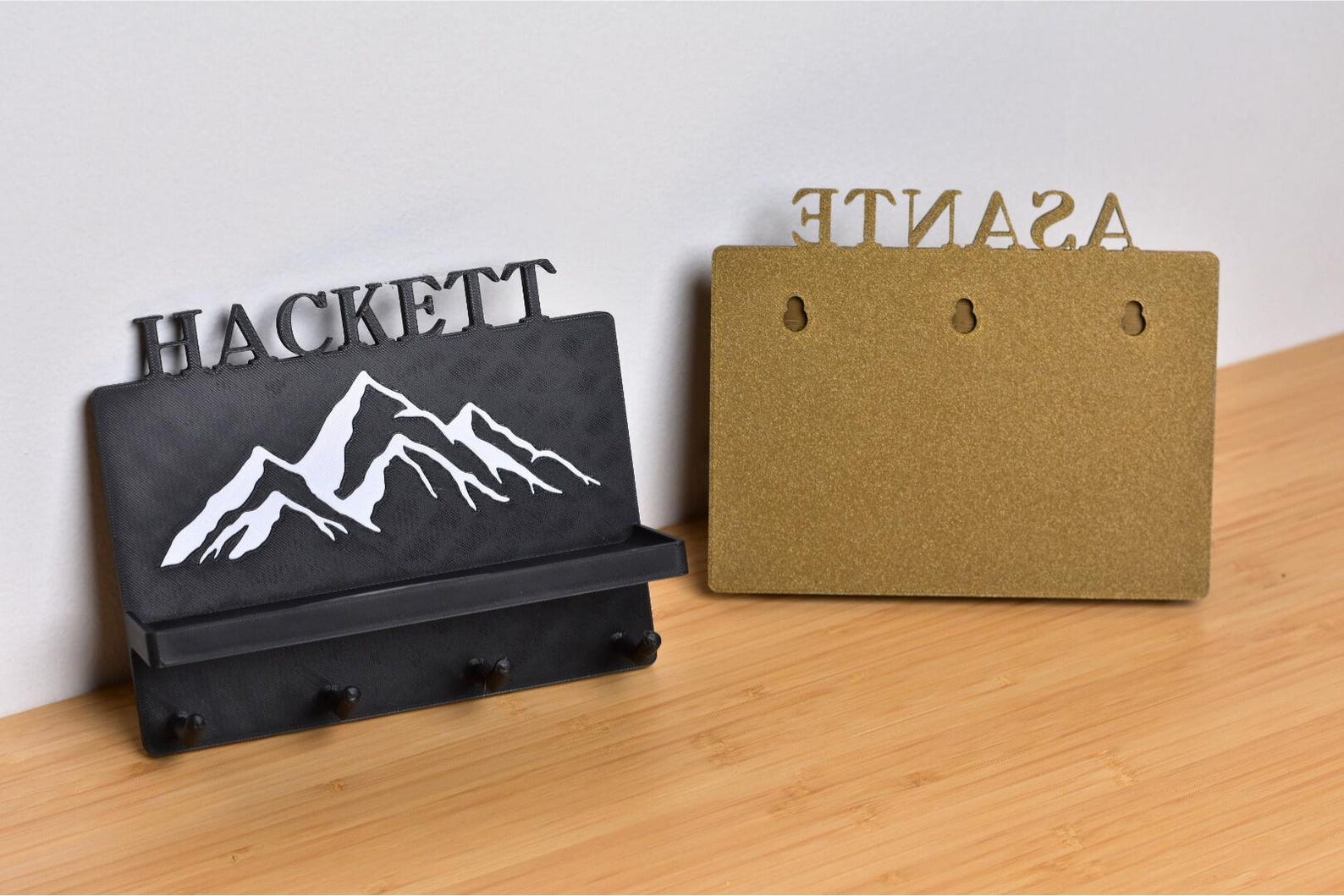 Personalized Mountain Key Holder | Entryway Key Hanger With Shelf ...