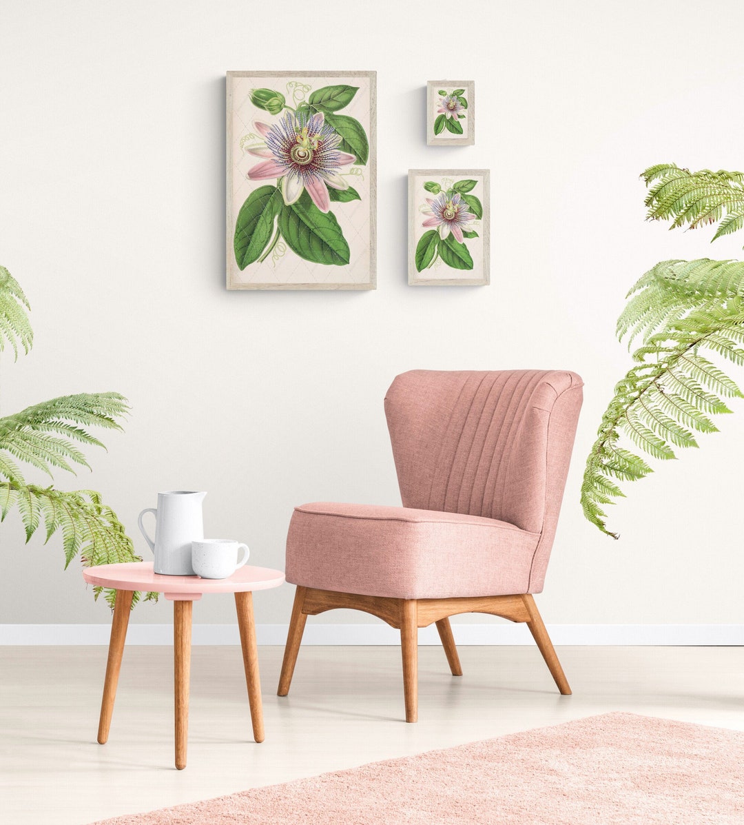 Study in Exotic Passion Flower Stem. Botanical Naturalist Victorian Era ...