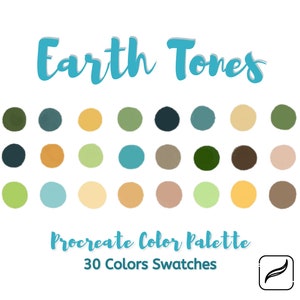 Procreate Color Palette, Digital Color Palette Ipad, Earth Tones Color ...