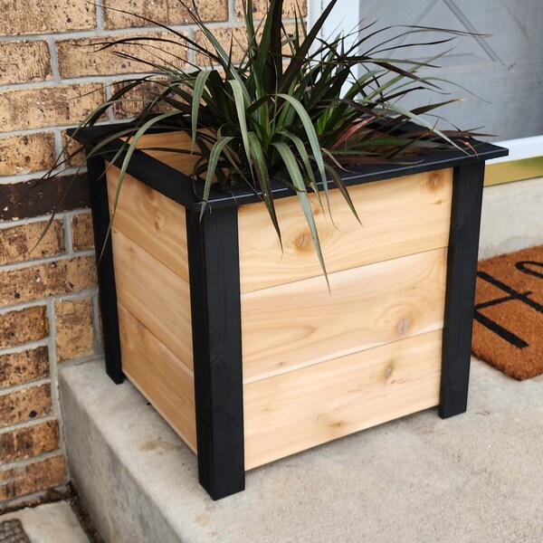 Square Cedar Planter Box - Etsy