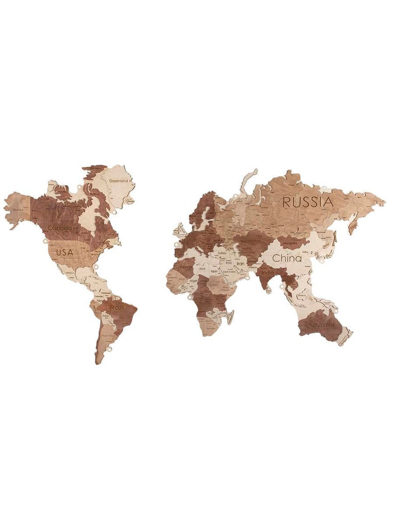 3d Wooden World Map. Large Wall Art. Personalized Gifts. Wall - Etsy
