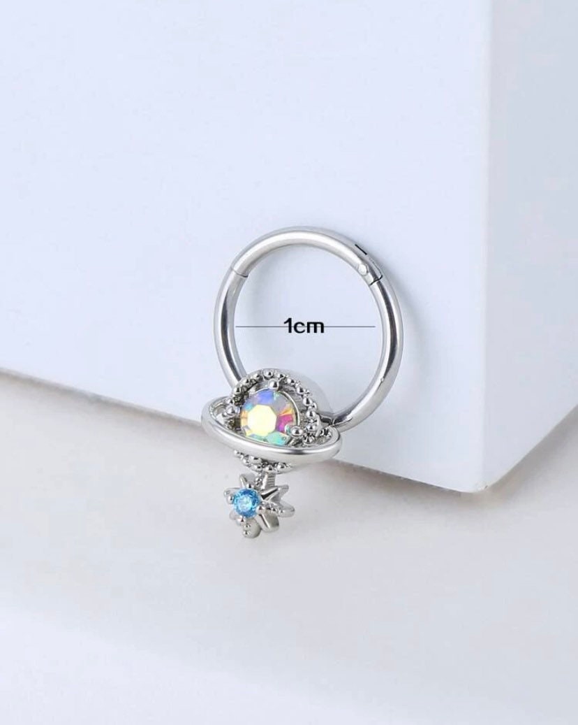 Silver Rhinestone Galaxy Septum Ring - Etsy