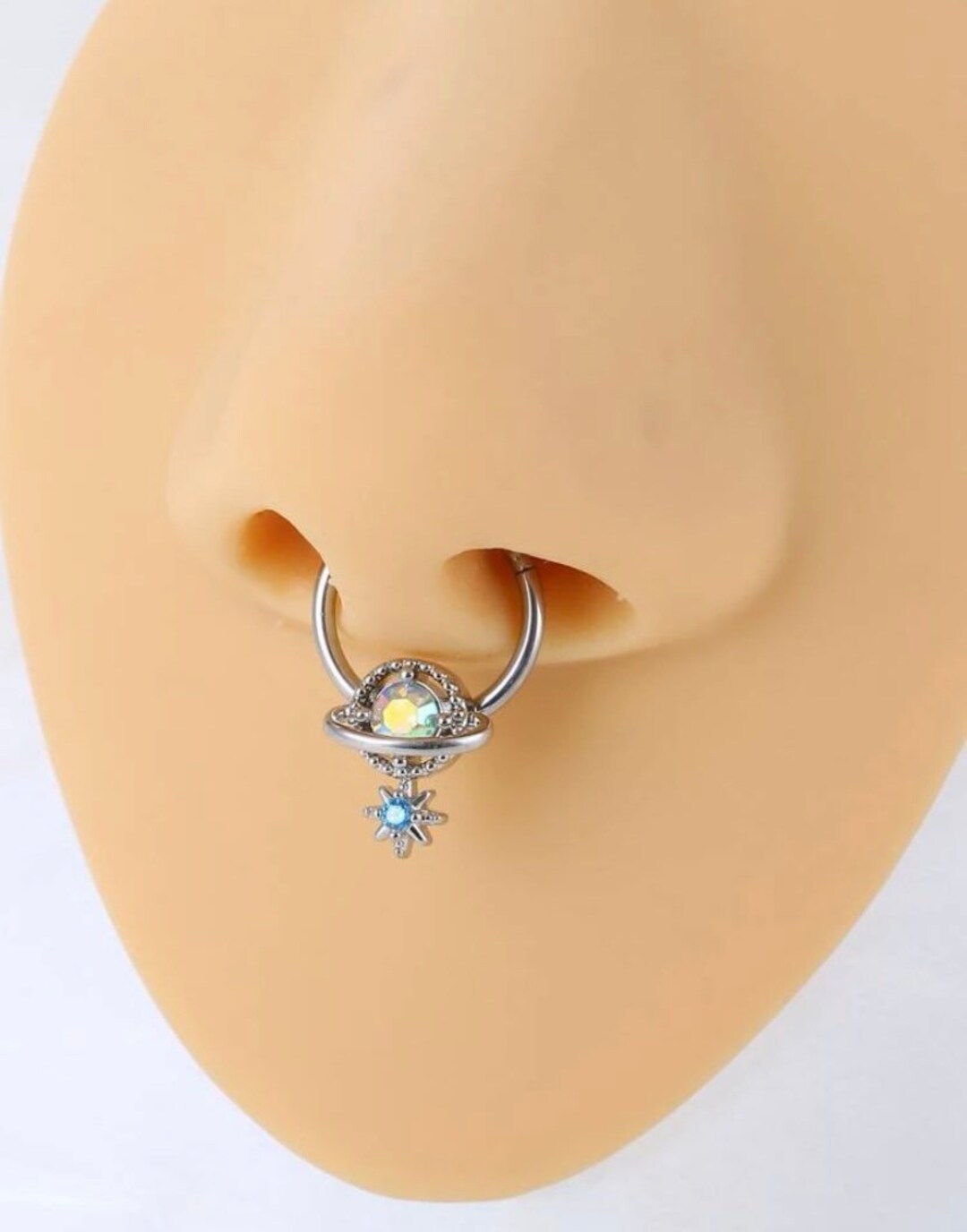Silver Rhinestone Galaxy Septum Ring - Etsy