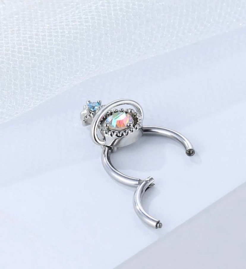 Silver Rhinestone Galaxy Septum Ring - Etsy