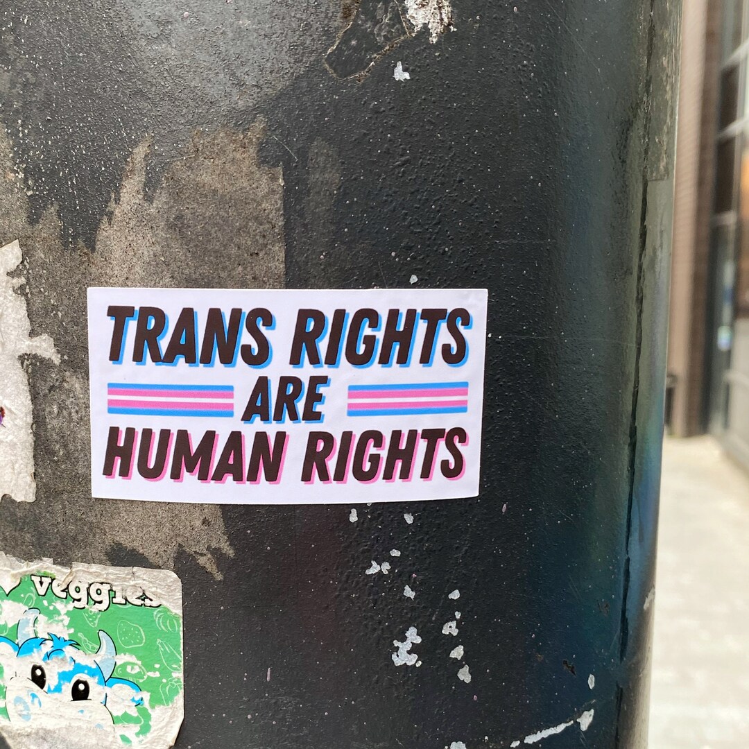 Trans Rights Are Human Rights Sticker - LGBTQ+ Equality Waterproof ...