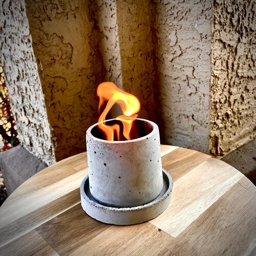 Mini Concrete Tabletop Fire Pit Fireplace Smokeless - Etsy