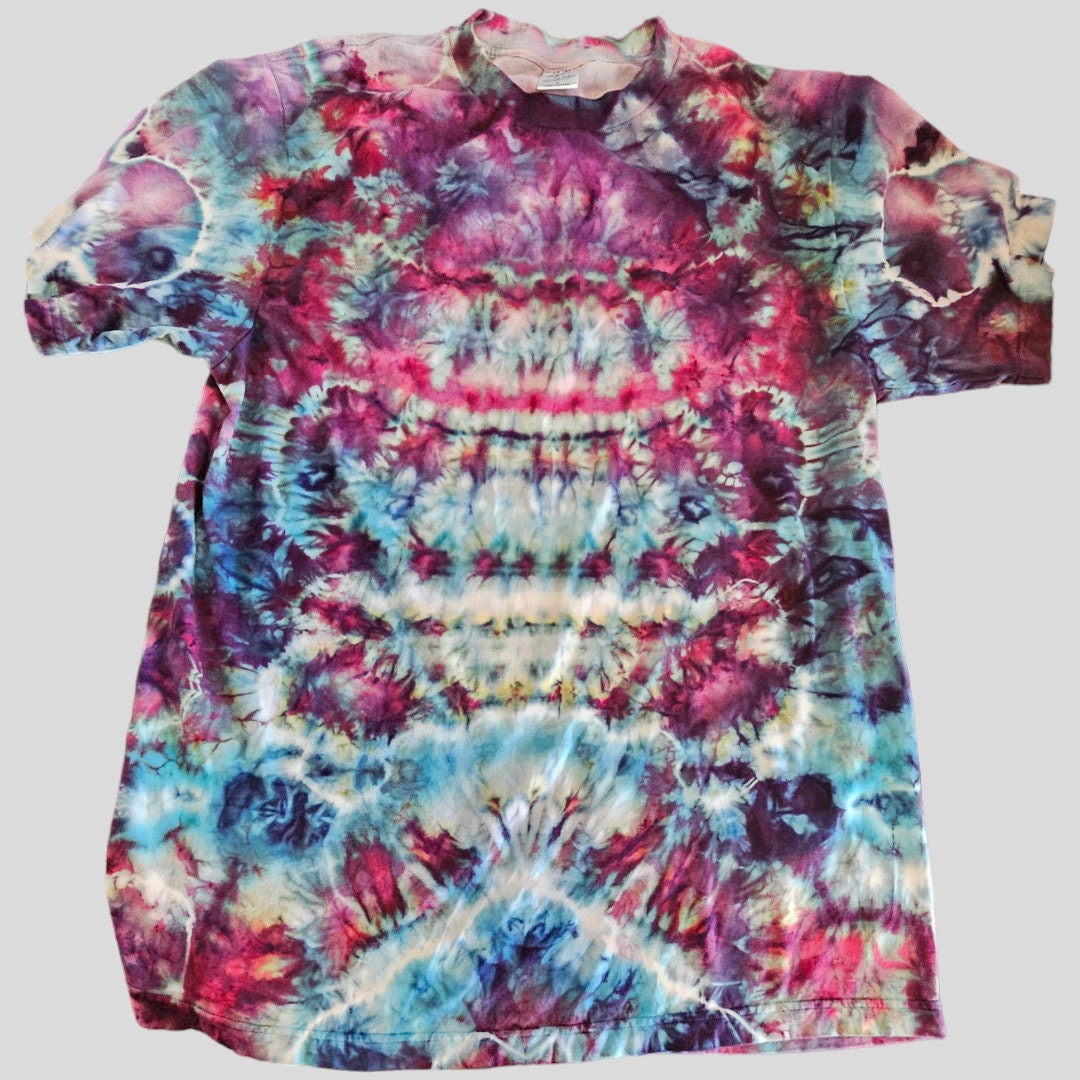 Tie-dye Short-sleeved T-shirt in a Retro Patten With Bright, Earthy ...