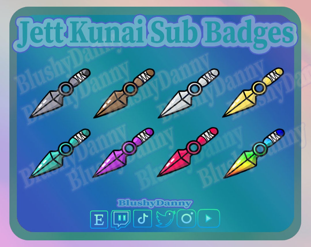Valorant Jett Dagger/Kunai Sub Insignias para Twitch - Etsy México