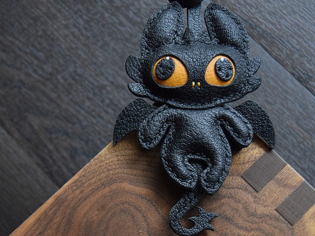 Toothless Leather Bag Charm, Cute Night Dragon Purse Charm, How to ...