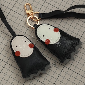 Leather No Face Faceless Bag Charm, Handmade Anime Kaonashi Charm, Cute ...