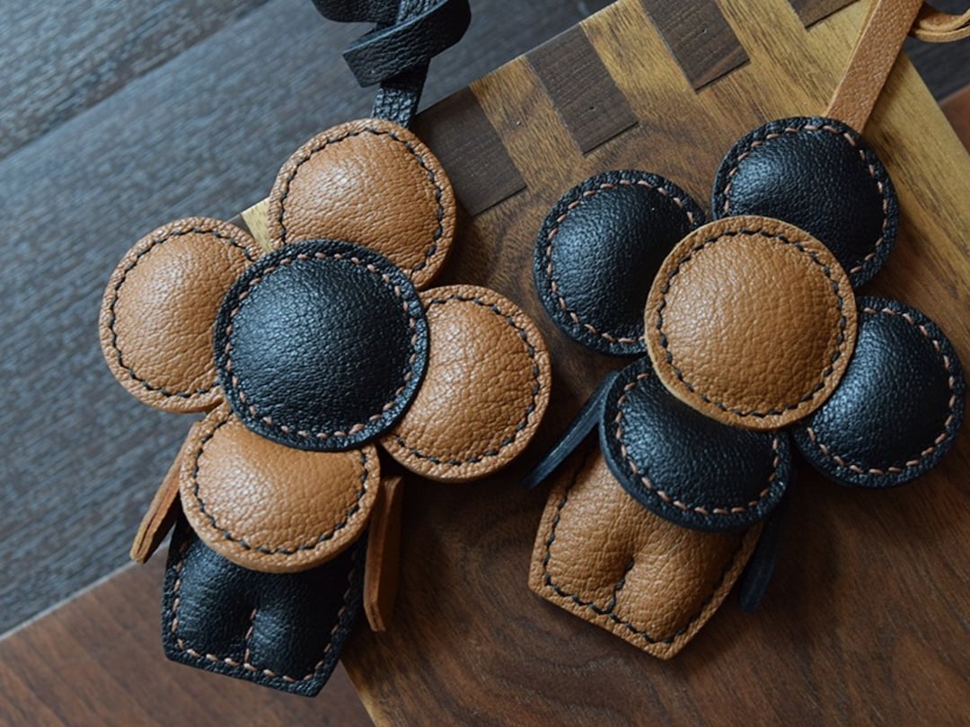 Leather Flower Charm, Handmade Floral Charm, Cute Flower Leather ...