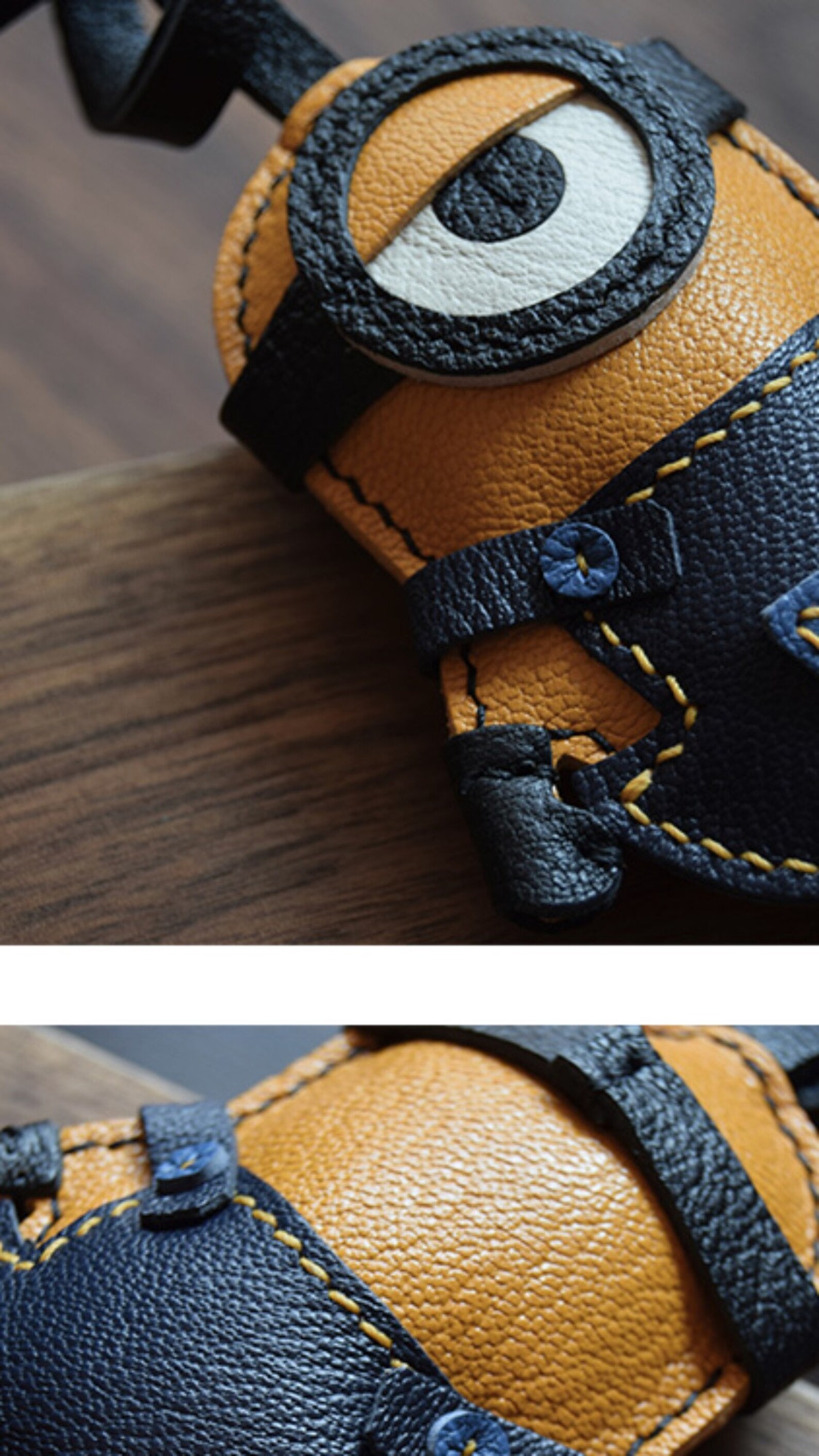 Leather Minion Charm Handmade Minion Charm Cute Minion - Etsy