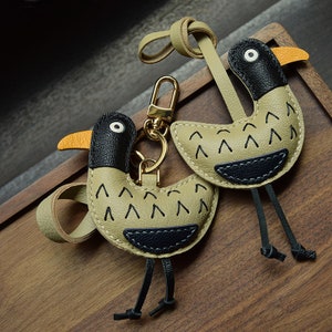 Leather Duck Charm, Handmade Duck Leather Bag Charm, Leather Handbag ...