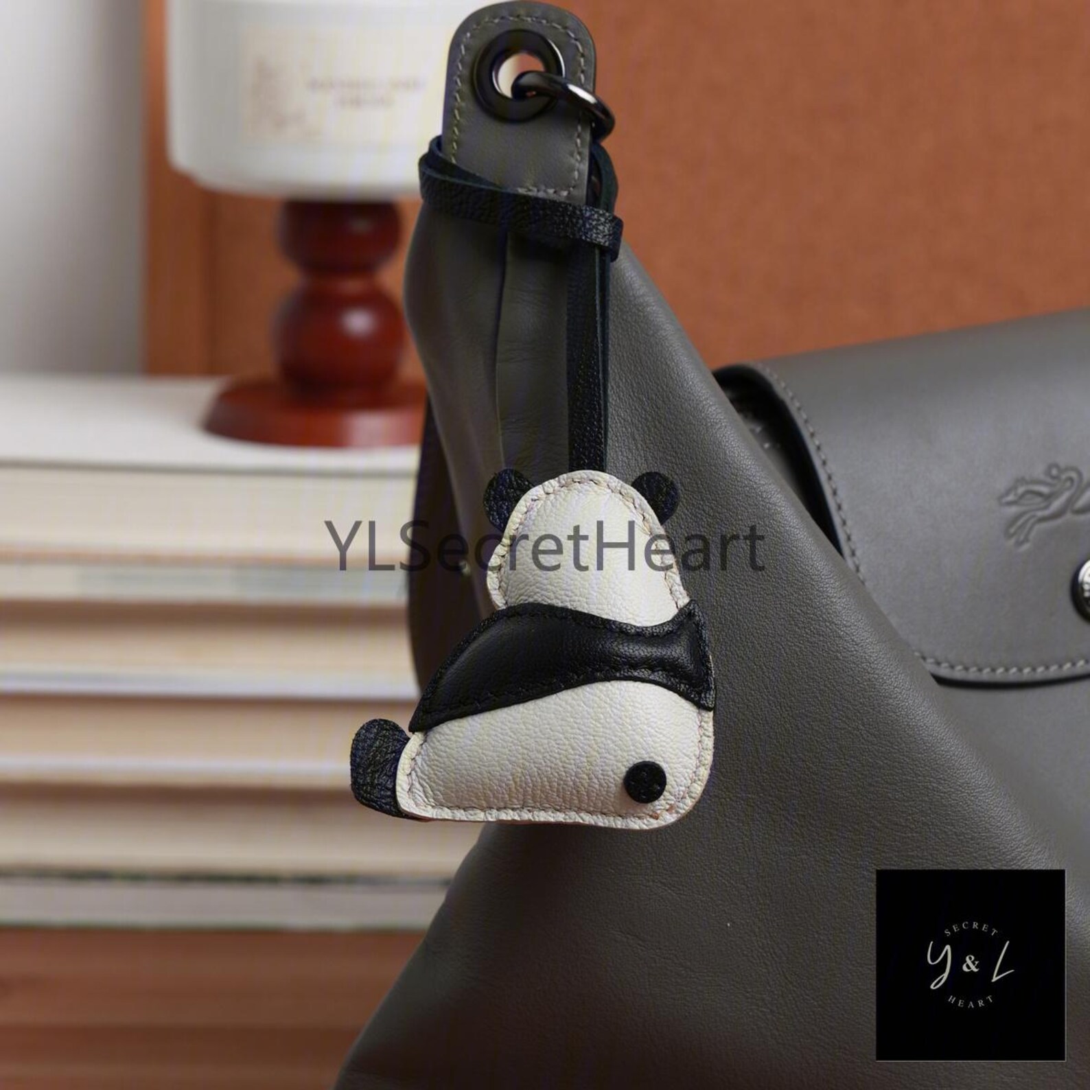 Leather Panda Charm, Handmade Panda Bag Charm, Cute Panda Leather ...