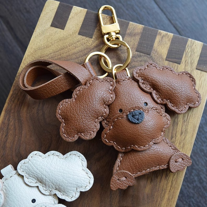 Leather Poodle Charm Handmade Poodle Bag Charm Cute Poodle - Etsy