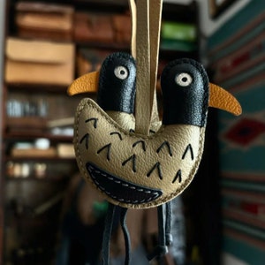 Leather Duck Charm, Handmade Duck Leather Bag Charm, Leather Handbag ...