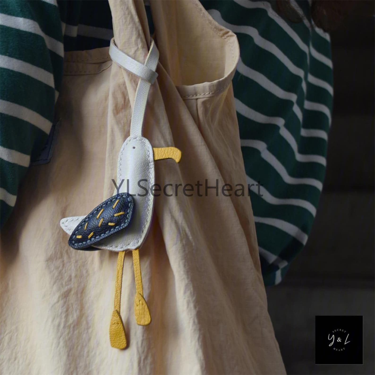 Handmade Leather Seagull Bag Charm, Cute Seagull Keychain Charm ...