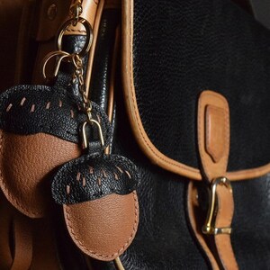 Leather Acorn Bag Charm, Handmade Acorn Charm, Cute Acorn Leather ...