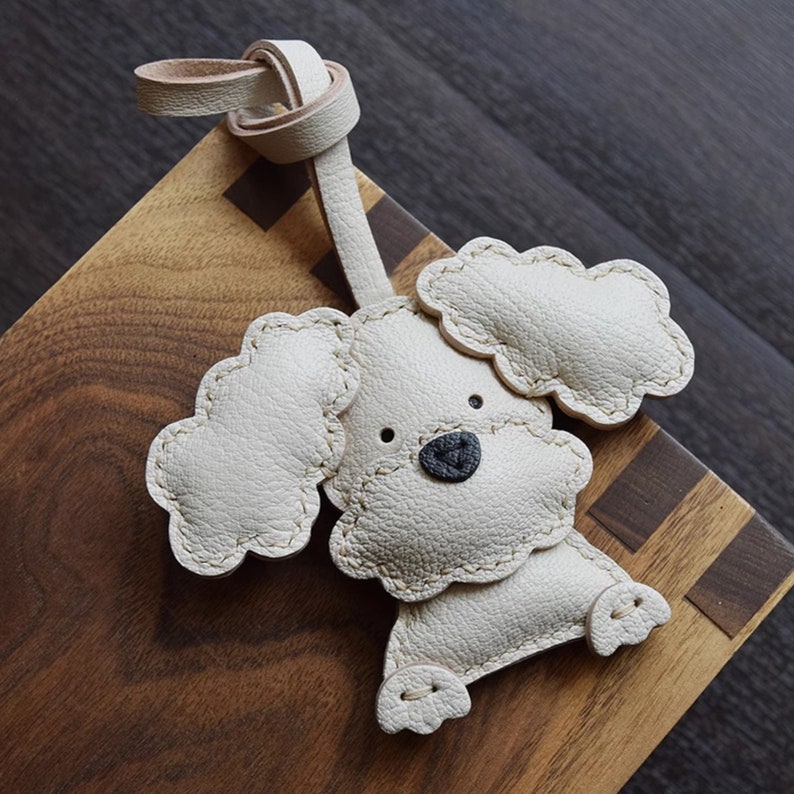 Leather Poodle Charm Handmade Poodle Bag Charm Cute Poodle - Etsy
