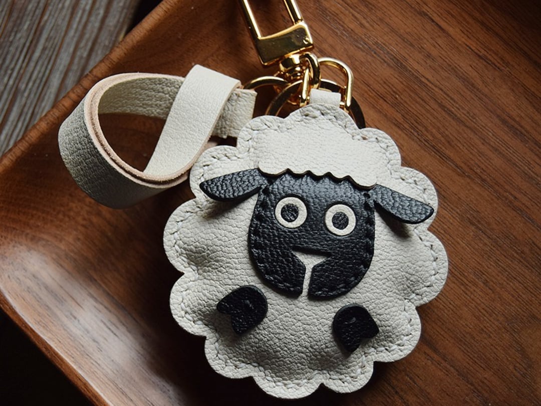 Leather Sheep Bag Charm, Handmade Sheep Car Charm, Cute Sheep Leather ...
