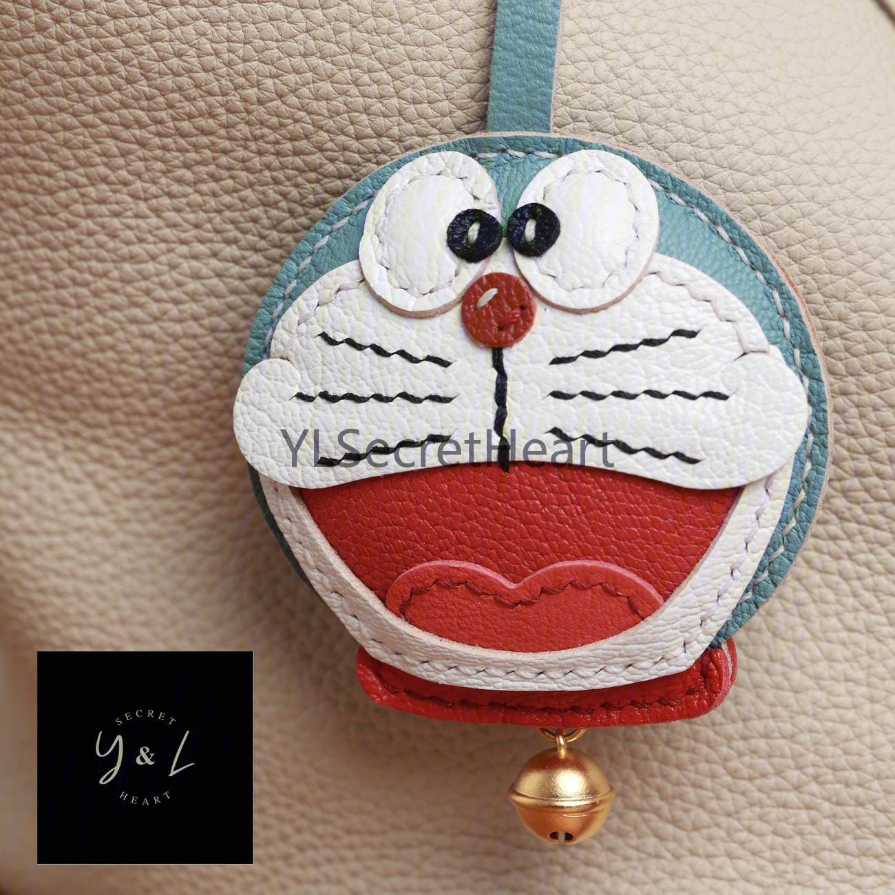 Leather Doraemon Bag Charm, Handmade Doraemon Charm, Cute Doraemon ...
