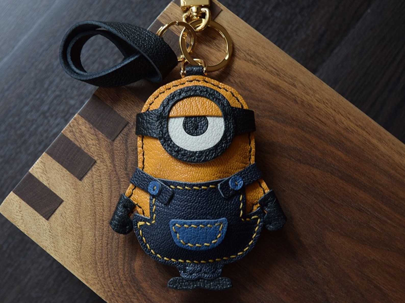 Leather Minion Charm Handmade Minion Charm Cute Minion - Etsy