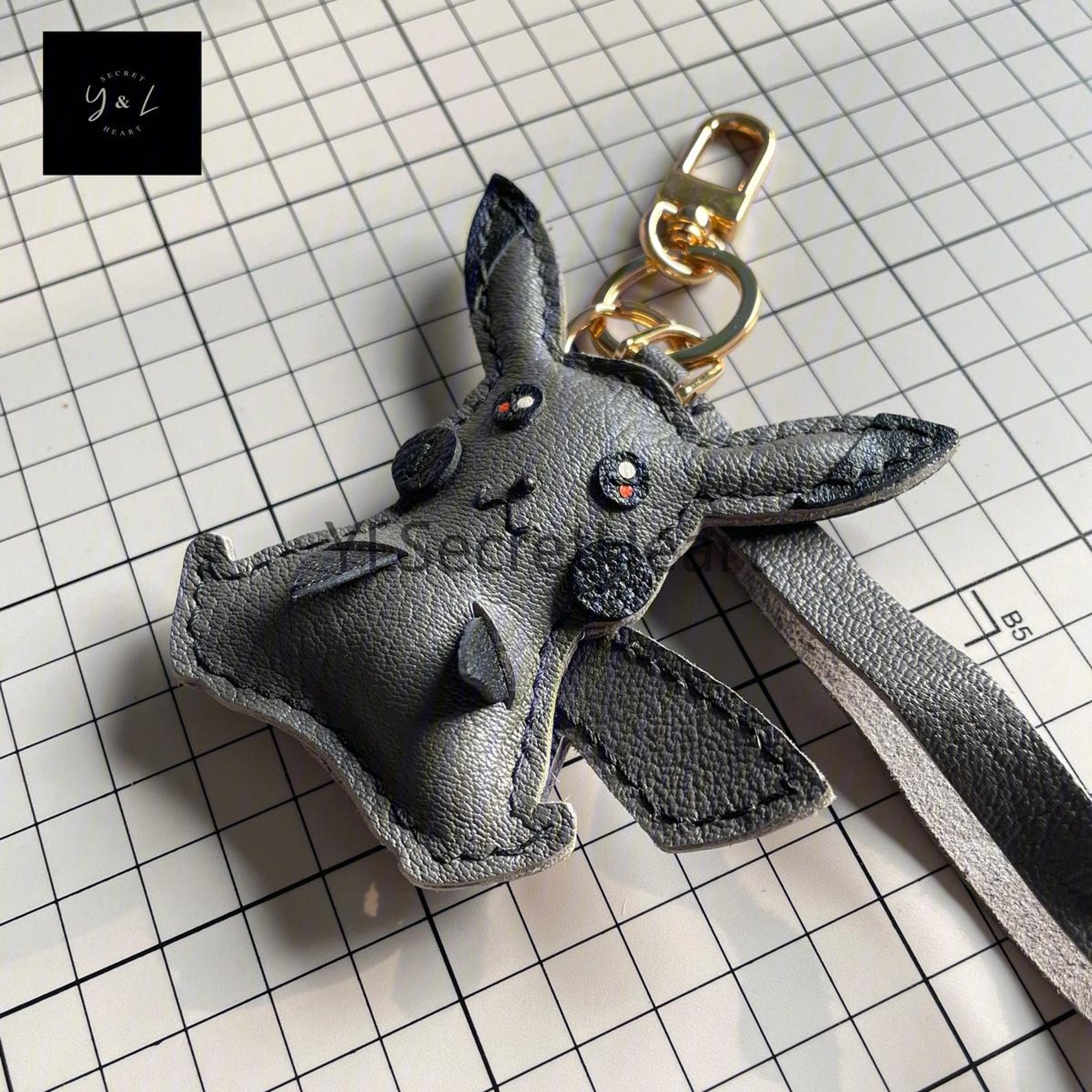 Leather Black Pikachu Charm, Leather Bag Charm, Leather Handbag and ...