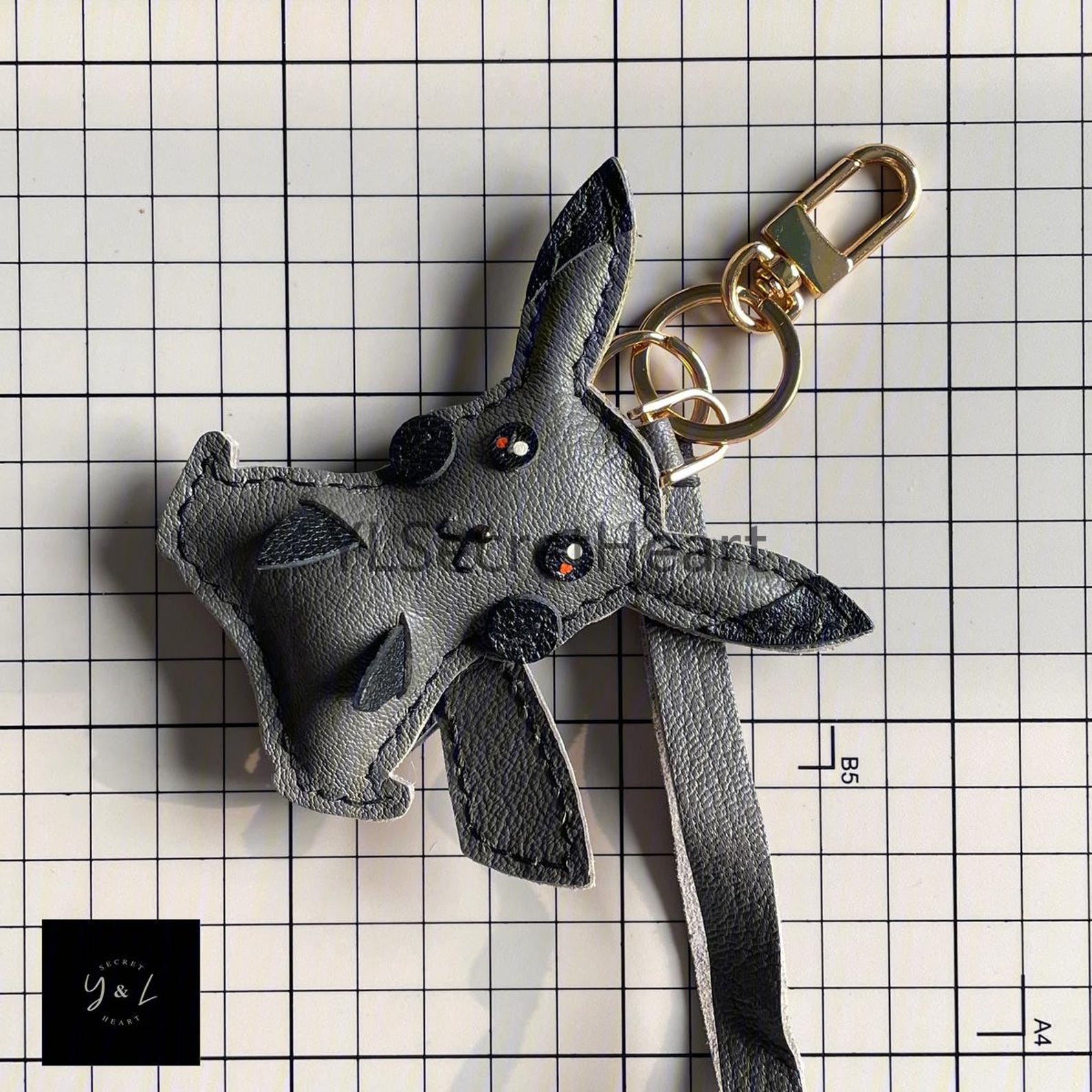 Leather Black Pikachu Charm, Leather Bag Charm, Leather Handbag and ...