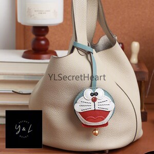 Leather Doraemon Bag Charm, Handmade Doraemon Charm, Cute Doraemon ...