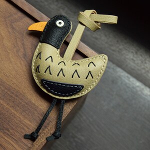 Leather Duck Charm, Handmade Duck Leather Bag Charm, Leather Handbag ...