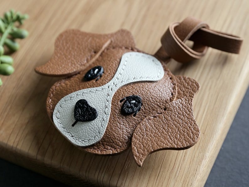 Leather Dog Charm Handmade Dog Bag Charm Cute Dog Leather - Etsy